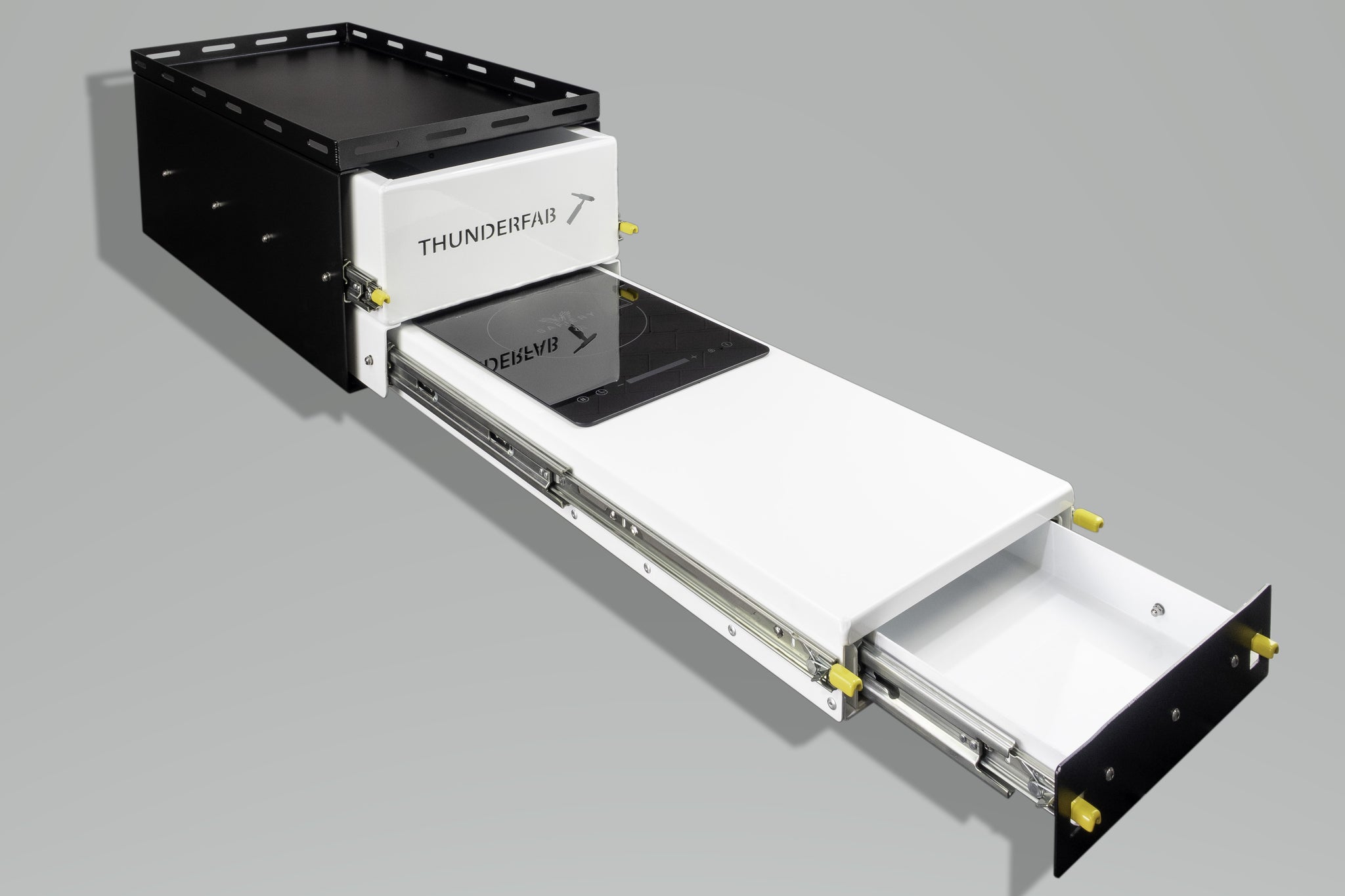 Single Drawer with Slide Out Bench & Induction Hob – ThunderFab
